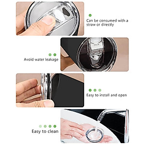 JELIEE 8 Pcs 20 oz Tumbler Replacement Lids Skinny Replacement Lids Spill Proof Splash Resistant Covers Replacement Classic Stainless Steel Tumblers lids fit for More Tumbler Cups