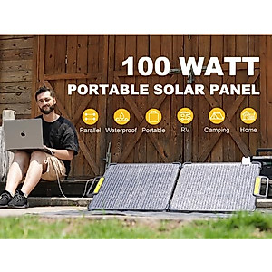 Togo POWER Portable Solar Panel for Power Station - Efficient, Waterproof Solar Cell Charger with Reflective Mat - Foldable & Adjustable 100W Bifacial Solar Panel Bracket for Home & Outdoor Adventure