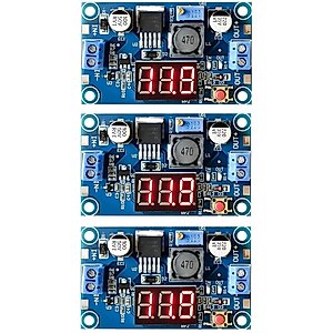 WWZMDiB LM2596 Voltage Regulator DC to DC Converter 3.2-35V to 1.25-30V Buck Converter (3Pcs LM2596 with LED Display)