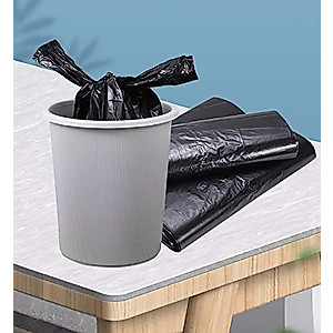 YYaaloa 100 pcs Small Black Trash Bags with Handles 14x22 Super Thick plastic Rubbish Bags,T-shirt bags,Wastebasket Bags for Office, Picnic,Kitchen, Bulk Bags (Black 100 pack)