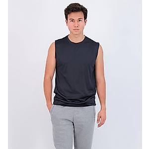 Real Essentials Men's Dry Fit Jersey Sleeveless Tank Top Muscle Yoga Active Men Basketball Beach Gym Workout Running Fitness Athletic Gym Bodybuilding Undershirt Tee T-Shirt, Set 2, XXL, Pack of 5