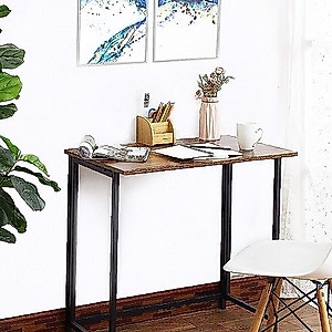 ENGERIO Folding Computer Desk, Space-Saving Home Office Desk, Modern Work Desk for Small Spaces, Foldable Computer Table, Simple Study Writing Table, Wooden Gaming Desk