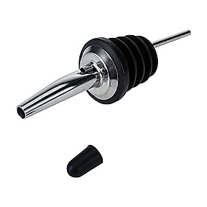 XMSound 48 Pack Stainless Steel Classic Bottle Pourers with Rubber Dust Caps，For Alcohol Spouts Bottle Spout Liquor Bottle Pourers Pour Spouts，For Liquor Bottles Liquor Pourers liquor dispenser bar