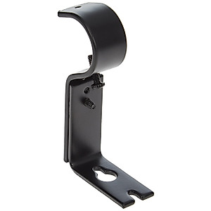 Amazon Basics Adjustable Curtain Rod Wall Bracket Hooks, Set of 2, Black