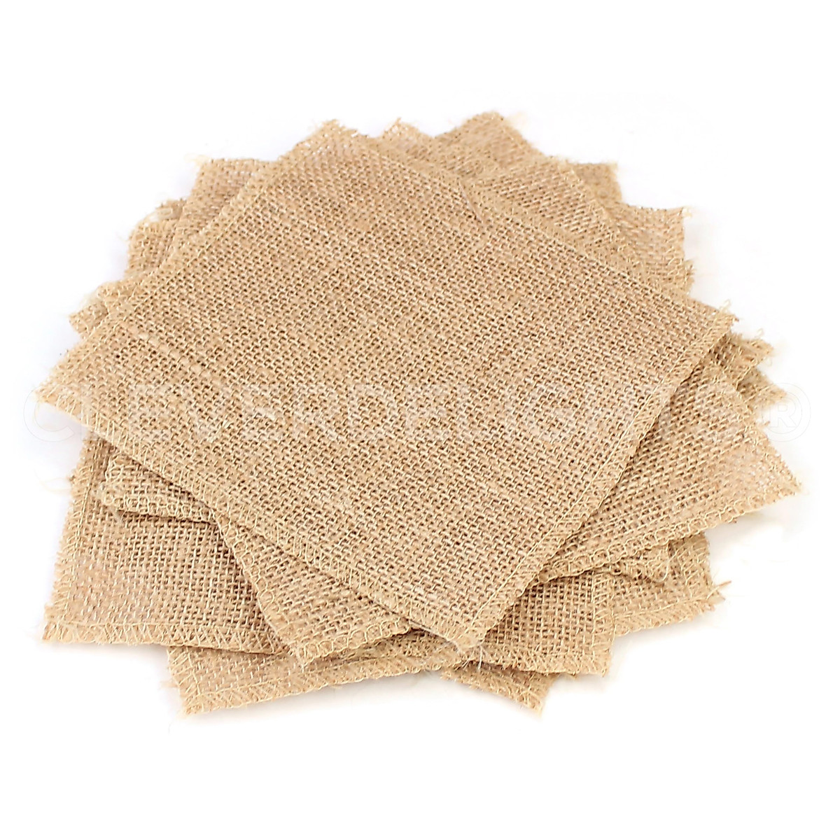 CleverDelights 6" Burlap Squares - 12 Pack - Premium Jute Burlap - Finished Edges