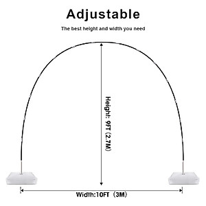 Chamvis Balloon Arch Kit, 9FT Height & 10FT Width Adjustable Balloon Arch Stand: Balloon Arch Frame with Base - for Wedding Baby Shower Birthday Party Supplies Decorations