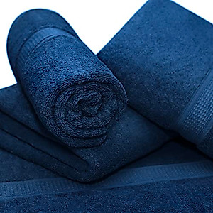 Ariv Towels - Bath Towels Set - Premium Bamboo Cotton Bath Towels - Ultra Absorbent, Soft Feel and Quick Drying 30" X 52" (Denim)