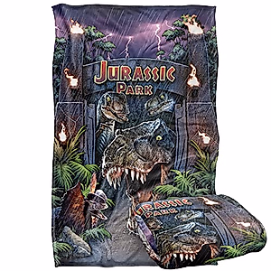 Jurassic Park Welcome to The Park Silky Touch Super Soft Throw Blanket 36" x 58"