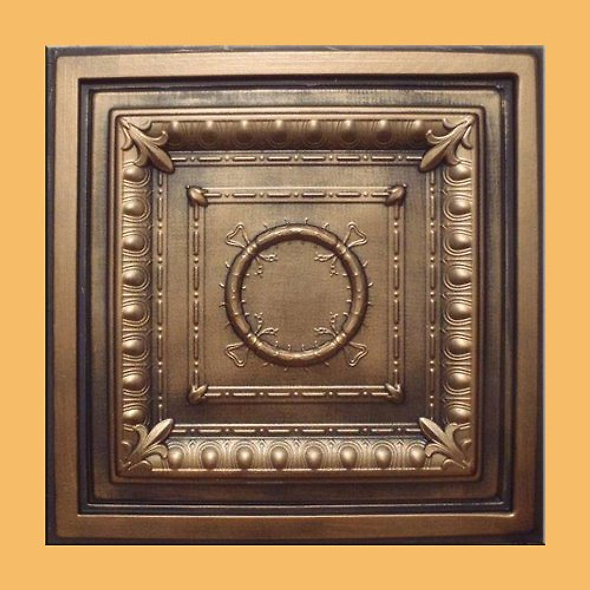 Ancona Bronze/Black (24x24 PVC 20 mil) Ceiling Tile - Drop in Grid or Staple/Glue Application