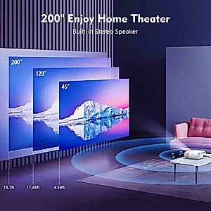 Mini Projector, FUNTUSPIC-Ci Best Phone Projector 2022 Upgraded Native 1080P with 8500L, WiFi Projector Compatible with iOS/Android Phone/Tablet/Laptop/TV Stick/USB/PS4 [100" Screen Included]