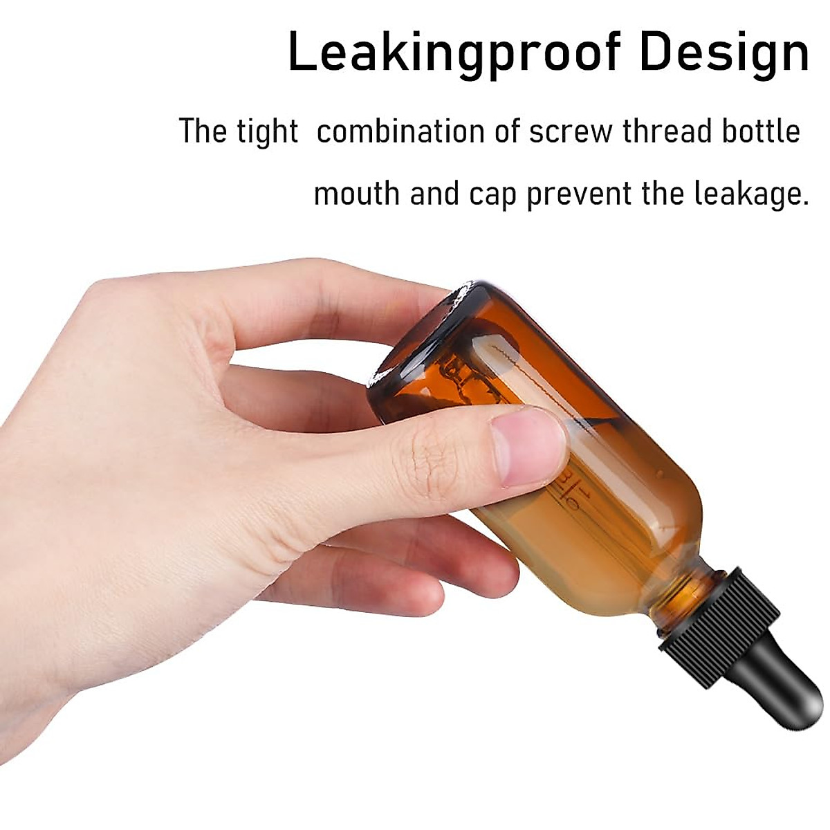 Bumobum Dropper Bottle 2 oz, 2 pack Amber Glass Eye Dropper Bottles with Labels and Funnel, Tincture Bottle with Measured Dropper - Leakproof Essential Oils Bottles