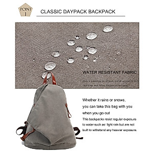 PAOIXEEL Canvas Vintage Backpack, Casual Daypack Outdoor Travel Rucksack Hiking Backpacks for Men and Women, Black