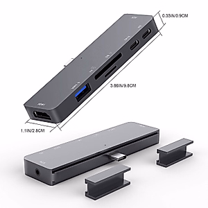 iPad Pro USB C Hub, NewBEP 7-in-1 Hub Adapter for iPad Pro, iPad Air 4, USB C Computer, with 4K HDMI, 60W USB-C PD Fast Charging, 3.5mm Headphone Jack & Type C Data, USB 3.0, SD/TF Card Reader