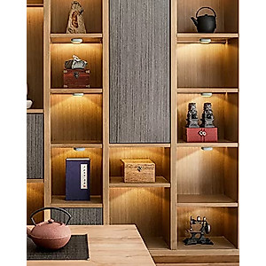 GANA Puck Lights with Remote, Wireless RGBW LED Under Cabinet Lights, 700mAh USB-C Rechargeable Battery Operated Tap Lights, Timed Off, 7 Colors & 3 Modes Dimmable for Closet Bedroom Stairs (1Pack)