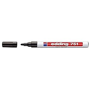 EDDING 751 Paint Marker Pen Bullet TIP - Black (Pack of 3)