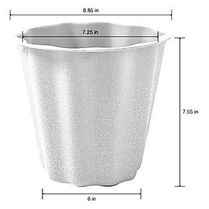 FloraCraft Plastic Design Container 7.55 Inch x 8.85 Inch White