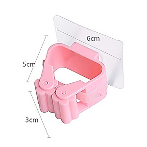 QWEQWE Broom Mop Wall Mount Holder Self Adhesive Tape, Brush Broom Gripper Holds, Storage Racks & Organization for Your Home, Kitchen Pan, Garage Bathroom Garden Tool Rack No Drilling 2 Pack-White