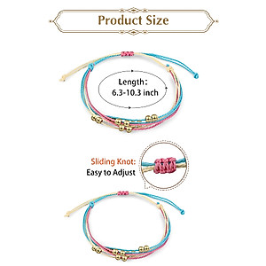 Hicarer 21 Pieces Surfer Wave Bracelet Ocean Wave Adjustable Waterproof Handmade Friendship Bracelet Anklet Jewelry for Women(Simple Style)