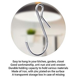 TOODOO Hanging Hooks S Shaped Metal Hooks Clip Hangers with Storage Box for Bathroom Bedroom Office (20)