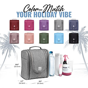 BOACAY Hanging Travel Toiletry Bag for Women and Men, Makeup Bag, Bathroom & Shower Organizer Kit for Accessories, Cosmetics, Travel Essentials