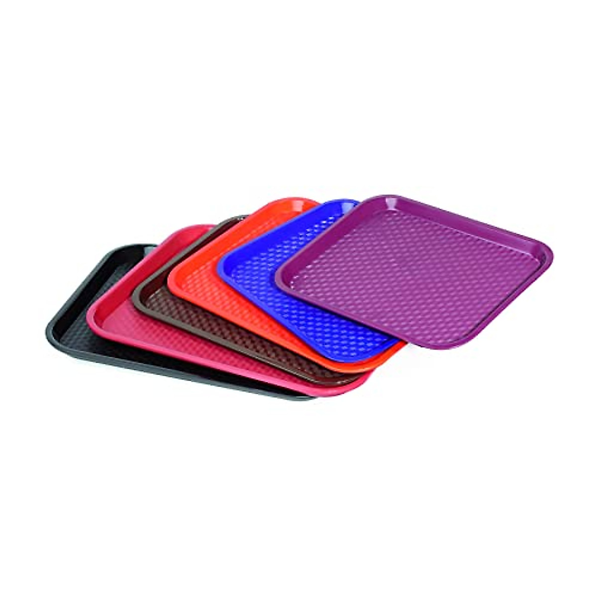 G.E.T. FT-16-BK BPA-Free Cafeteria / Fast Food Tray, 16.25" x 12", Black (Set of 12)