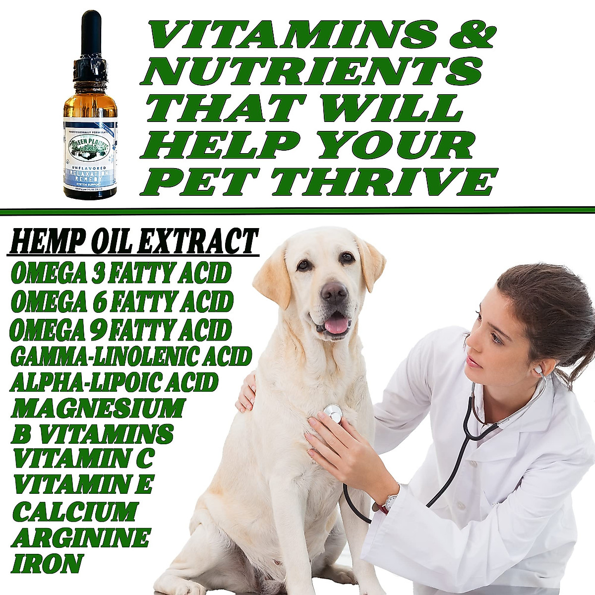 Green Planet Hemp | Free Toy | 1000MG Organic Tincture | Pet Hemp Oil for Dogs and Cats | 100% Natural and Non GMO | Offers your Pet Hip, Joint, and Muscle Support | Aids with Anxiety,Stress, and Pain