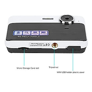 Camera Mini Portable 40MP Digital Camera 2.4 Inch IPS Screen Mini Video Camera with 16x HD Digital Zoom 32GB Video Camera (Blue) (Color : Black)