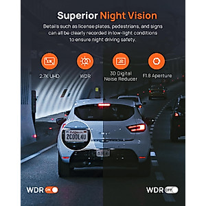 70mai 2.7K UHD Dash Cam Front and Rear A500S, Dual Dash Camera for Cars, Dashcam with APP, Sony IMX335, ADAS, Built-in WiFi GPS, 2'' IPS Screen, WDR, Night Vision, 24/7 Parking Mode, Loop Recording