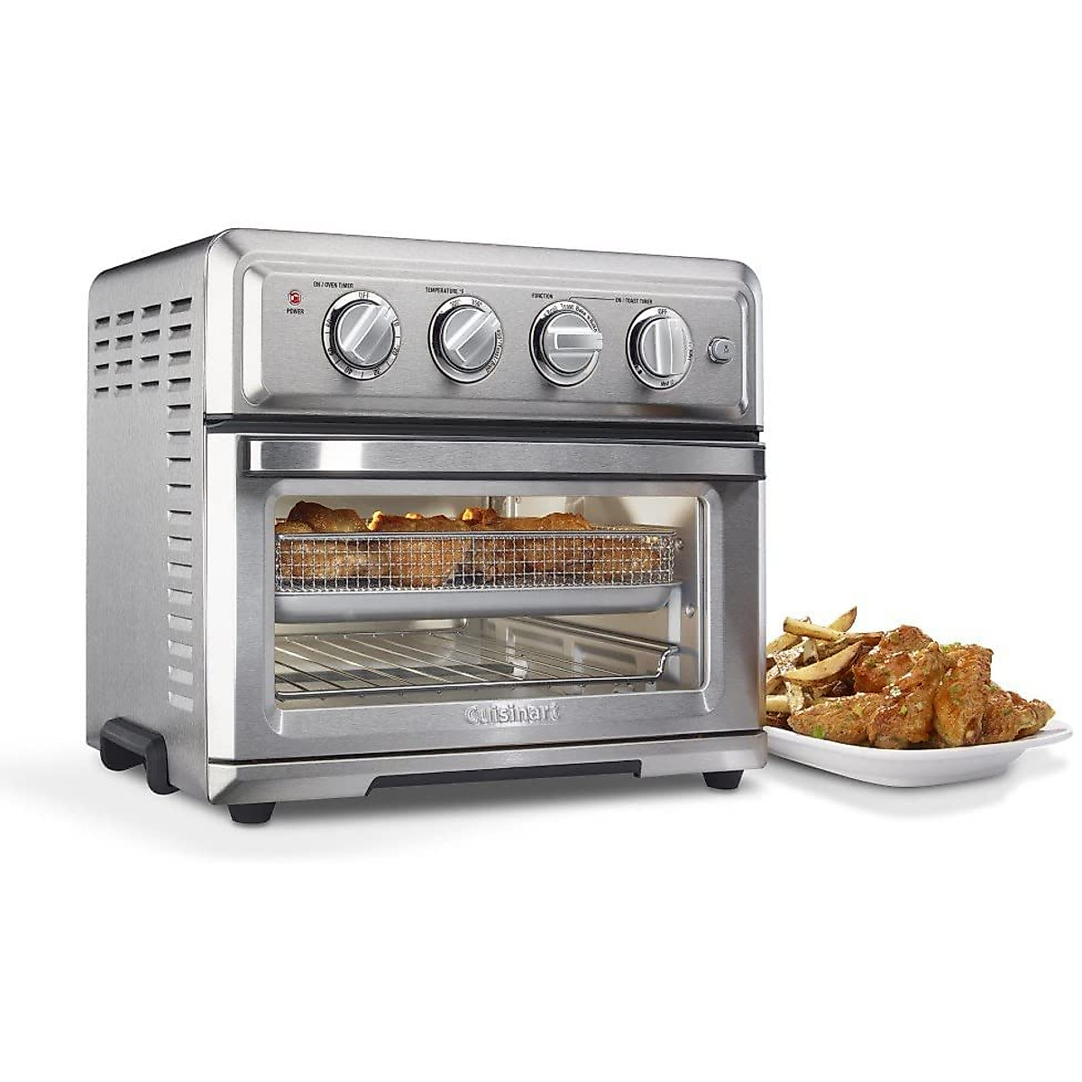 Air Fryer + Convection Toaster Oven by Cuisinart, 7-1 Oven with Bake, Grill, Broil & Warm Options, Stainless Steel, TOA-60