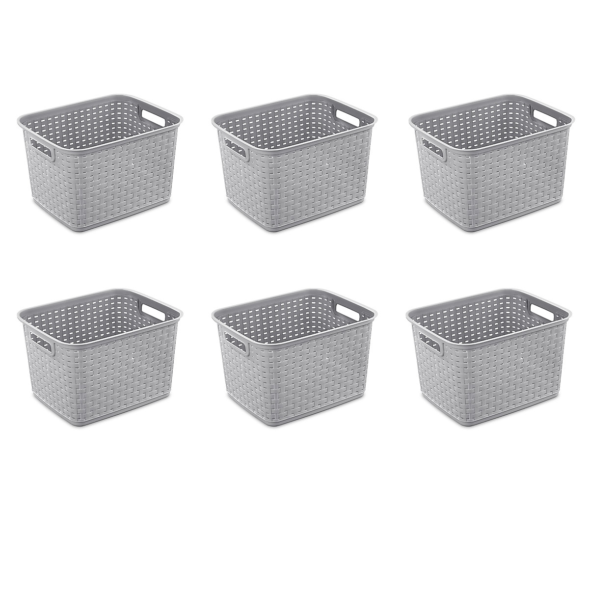 Sterilite Tall Weave Baskets (6-Pack) and Storage Boxes (12-Pack)