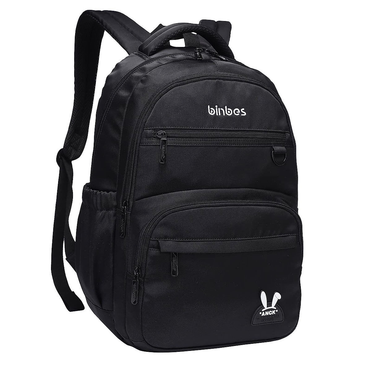 BIAOGOD Student Backpack, Classic Multi-Pocket School Bag, Backpack for Boys and Girls (black)