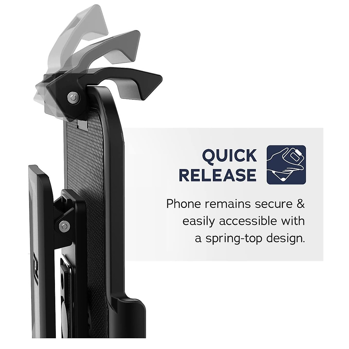 Encased Clear-Back for iPhone 13 Pro Belt Clip Case Magsafe Compatible Phone Case with Holster (2021)