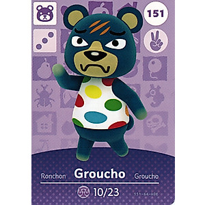 Nintendo Animal Crossing Happy Home Designer Amiibo Card Groucho 151/200 USA Version