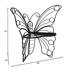 Hi-Line Gift Ltd Garden Décor Butterfly Chair, 45 by 24 by 42-Inch, Antique Black
