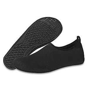 Water Shoes for Womens and Mens Summer Barefoot Shoes Quick Dry Aqua Socks for Beach Swim Yoga Exercise (JH.Black, 40/41)