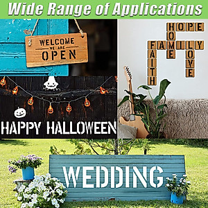 4 Inch Letter Stencils Symbol Numbers Craft Stencils, 42 Pcs Reusable Alphabet Templates Interlocking Stencil Kit for Painting on Wood, Wall, Fabric, Rock, Sign, DIY Art Projects