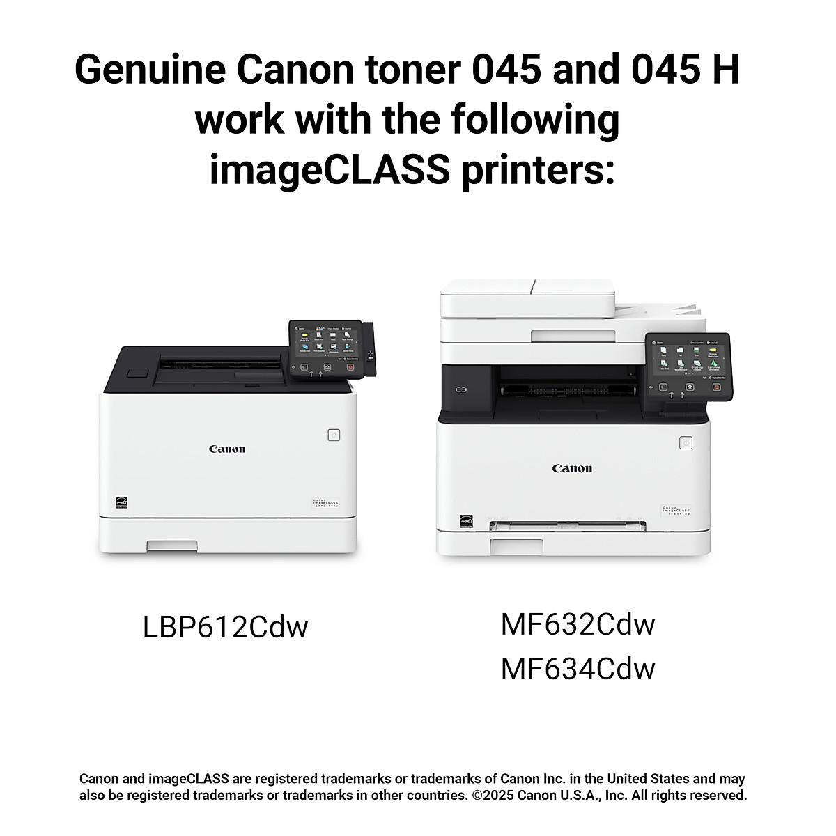 Canon Genuine Toner, Cartridge 045 Black (1242C001), 1 Pack Color imageCLASS MF634Cdw, MF632Cdw, LBP612Cdw Laser Printers