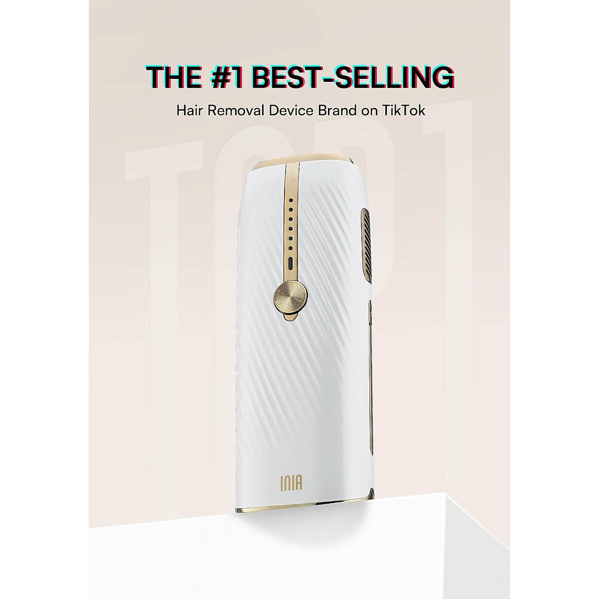 INIA Laser Hair Removal for Women and Men, IPL Hair Removal Device with Sapphire Ice-Cooling, Double Effectiveness & 5 Flashes per Second for Long-Lasting and Nearly Painless Results