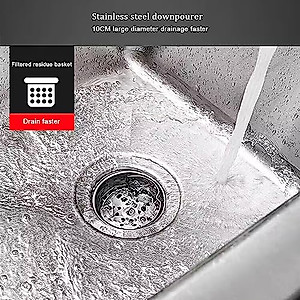 Commercial Kitchen Washing Sink Commercial Stainless Steel Utility Sink Freestanding Stainless Steel Sink with Drain Kit &Faucet for Restaurant, Laundry, Garage(47.2 * 27.5 * 30.5in)