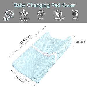 YENING Baby Diaper Changing Pad Cover for Girls Wipeable Covers Soft Minky Dots Changing Table Pads Sheets 31" x 16" Pink