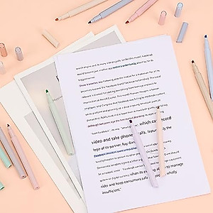 EOOUT 12 Pack Aesthetic Highlighters Muted Pastel Color Cute Bible Highlighters No Bleed and Dry Fast Easy to Hold for Journal Planner Notes School Office Supplies