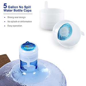 6 Pack Gallon Water Bottle Caps, Non-Spill Replacement Caps, Ideal for 55mm 2, 3 and 5 Gallon Water Jug
