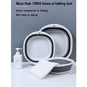 3-Pack Collapsible Wash Basin, Portable Baby Bottle Washing Basin, Suitable for Camping Travel Facial Foot Washing, Baby Care/Outdoor Adventure/Home (Grey)