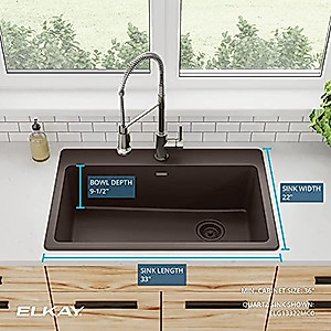 Elkay ELG13322MC0 Quartz Classic Mocha Single Bowl Drop-in Sink