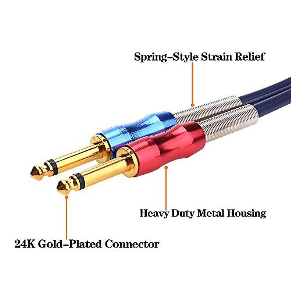 Disino Dual 1/4 inch TS to Dual RCA Stereo Audio Interconnect Cable Patch Cable Cords -3.3 ft