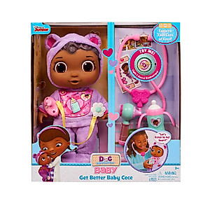 Doc McStuffins Disney Junior Get Better Baby Cece Doll with Lights and Sounds Stethescope and Doctor Accessories, Kids Toys for Ages 3 Up by Just Play