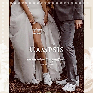 Campsis Wedding Rhinestone Garter Set White Bride Lace Leg Band Crystal Thigh Decor Prom Party for Bridal and Bridesmaid(Silver)