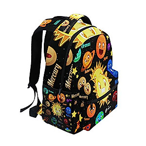 ALAZA Cute Planet Solar System Backpack Daypack College School Travel Shoulder Bag