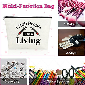 Funny Phlebotomist Gift for Women Makeup Bag Phlebotomy Appreciation Gift Cosmetic Bag Thank You Gift for Medical Technologist Dialysis Technician Practitioner Graduation Gift Travel Toiletry Pouch