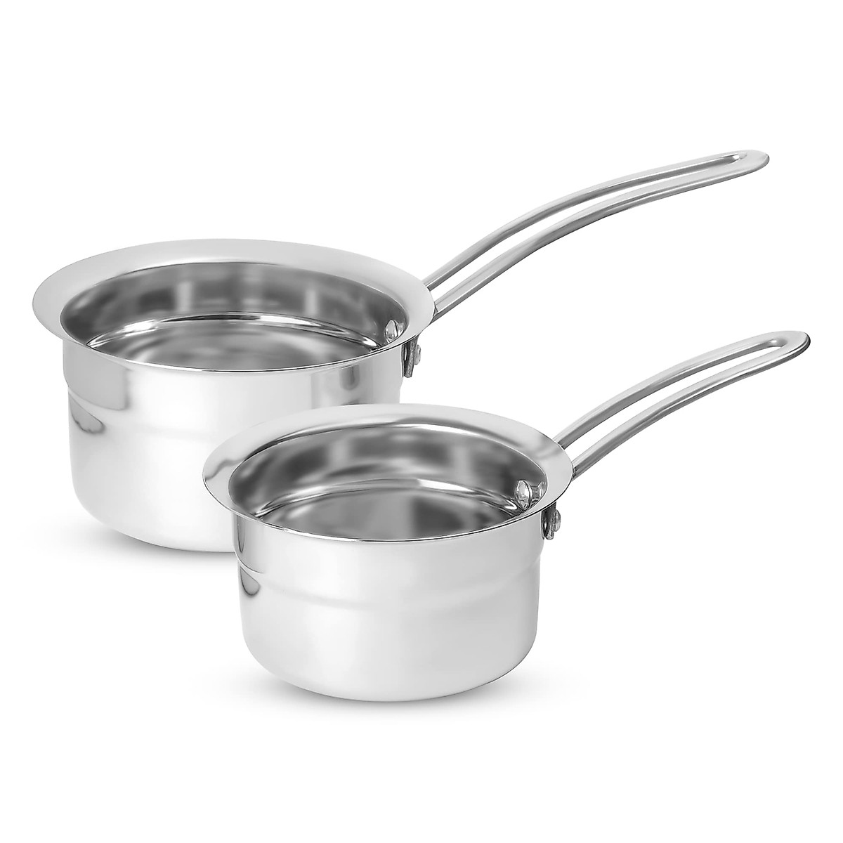KSJONE Set of 2 Professional Grade Saucepan with Stay Cool Handles, Kitchen Cooking Pans, Dishwasher Oven Safe & Compatible with All Stovetops Multipurpose for Home Restaurant (1 Quart & 2 Quart)
